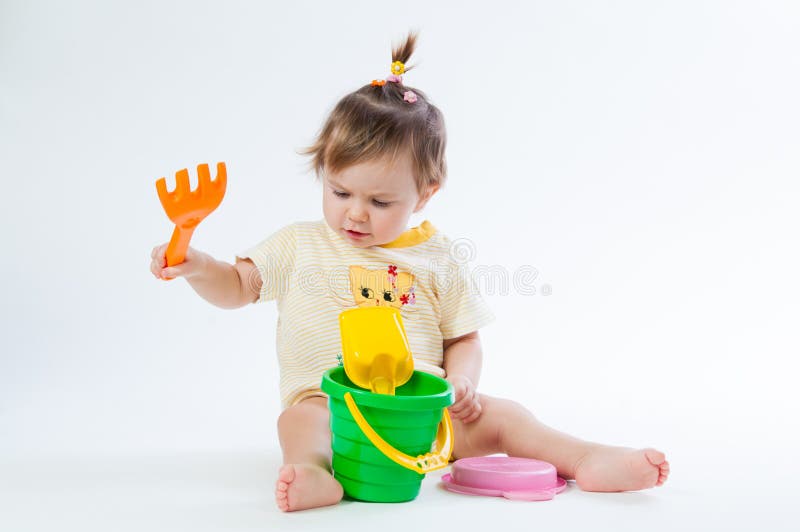 Cute Baby Bucket Spade Isolated White Background Stock Photos - Free ...