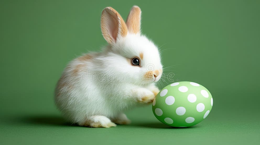 Cute Baby Bunny with Easter Egg (1 Stock Illustration - Illustration of ...