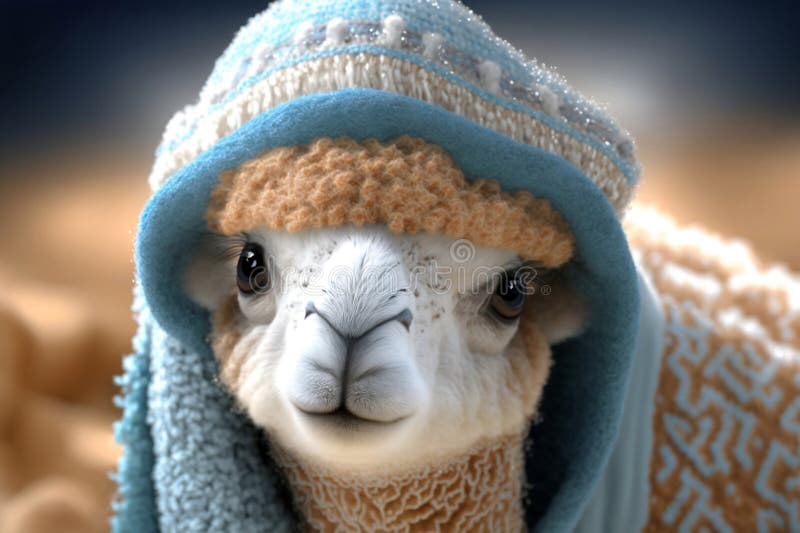 Cute Baby Camel Wearing a Hat Stock Illustration - Illustration of ...