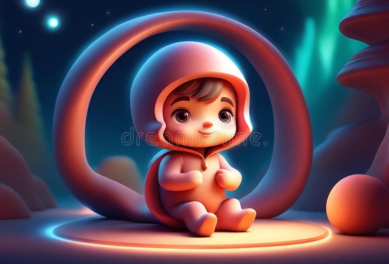 Cute Baby Cartoon Character Smiling and Posing Cheerfully Generative AI ... Cute Baby Cartoon Character Smiling and Posing Cheerfully Generative AI ...