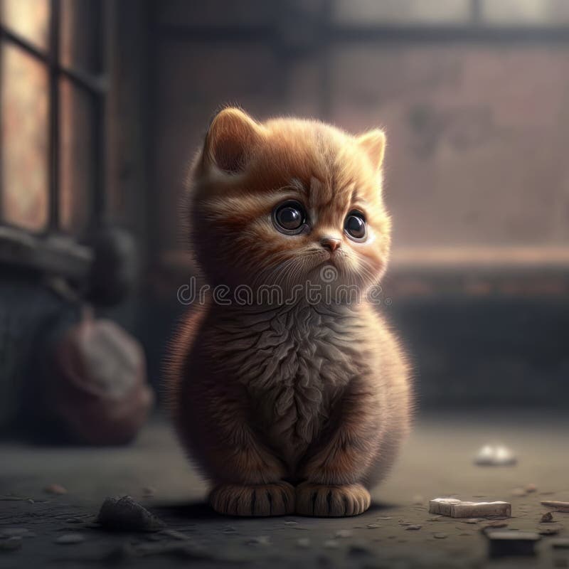 Cute baby cat stock illustration. Illustration of mammal - 270792617