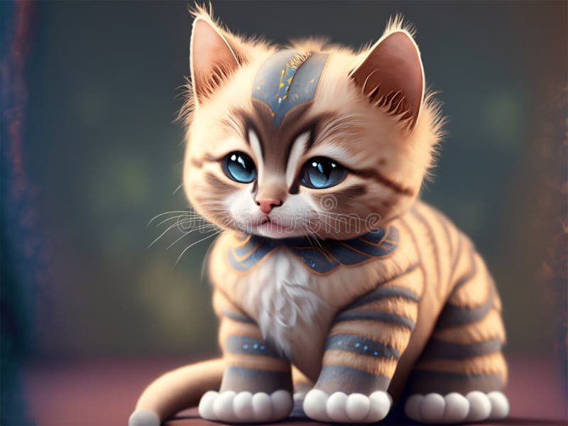 Cute Baby Cat stock illustration. Illustration of wild - 283870826