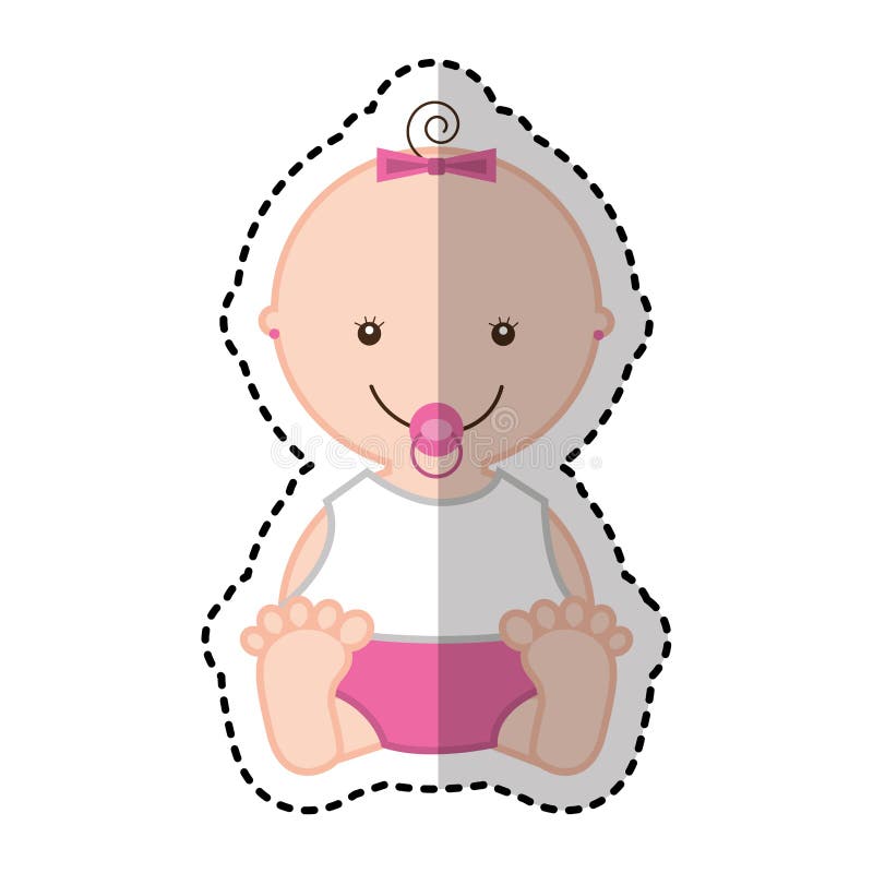 Cute baby character icon stock illustration. Illustration of clip ...