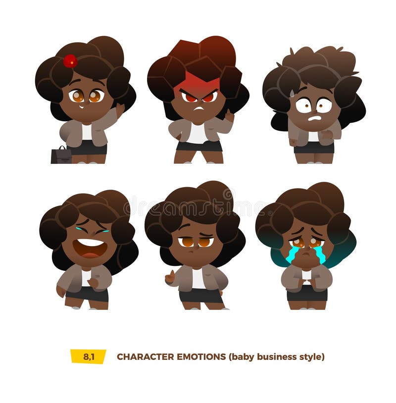Cute Baby Characters Emotions Set. Stock Vector - Illustration of ...