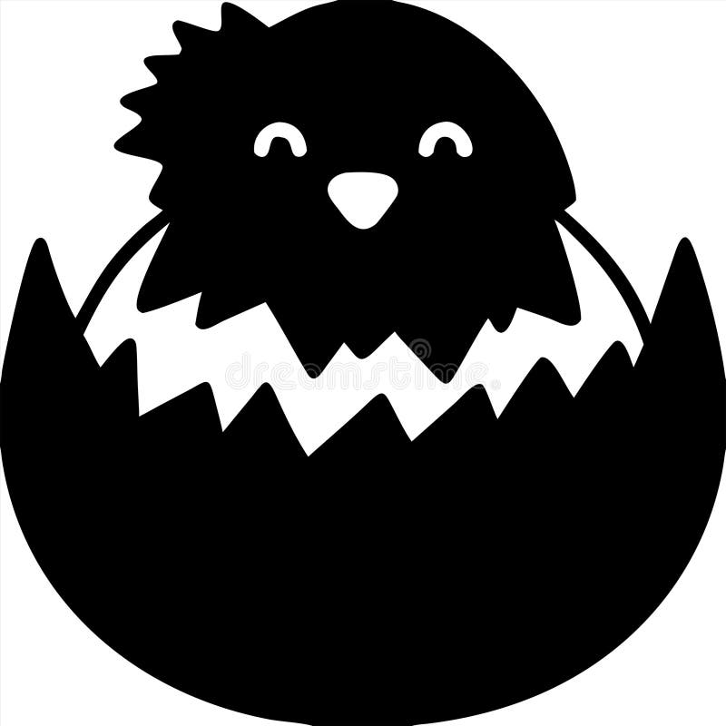 Cute Baby Chick Hatching from Egg Vector Illustration for Easter and ...