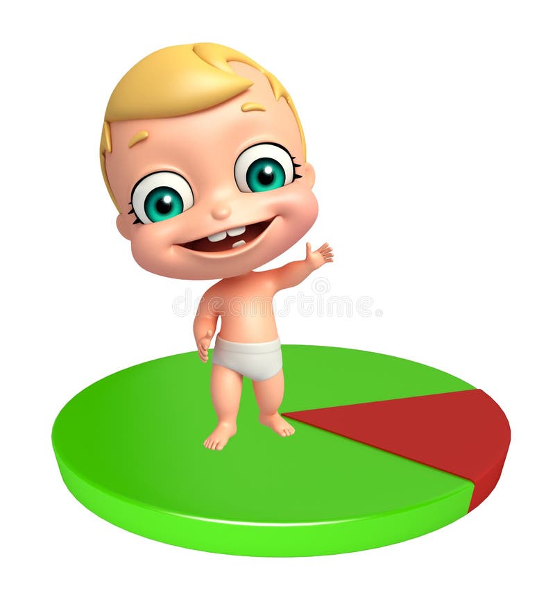 Cute baby with Circle sign stock illustration. Illustration of ...
