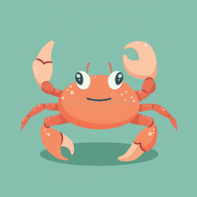 Cute Baby Crab. Flat Cartoon Illustration Stock Illustration ...