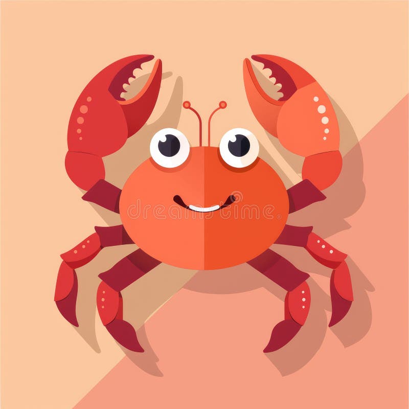 Cute Baby Crab. Flat Cartoon Illustration Stock Illustration ...