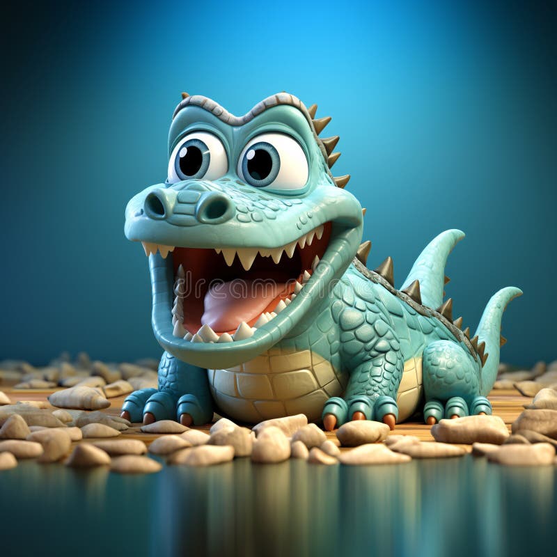 Cute Baby Crocodile stock illustration. Illustration of comics - 289556086