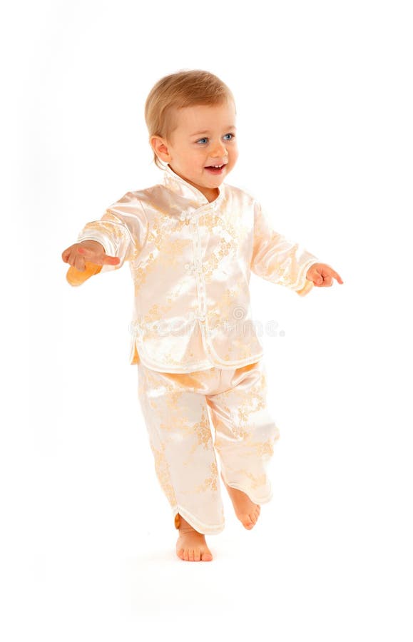 Cute Baby Dancing or Runnig Stock Photo - Image of laughing, female ...