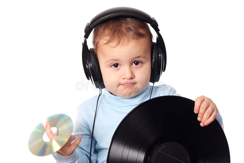 Cute Child Baby Dj in Disco Stock Photo - Image of colorful, headphones ...