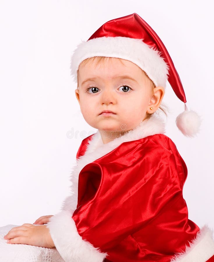 Cute Baby Dressed As Santa Claus Stock Image - Image of elementary ...