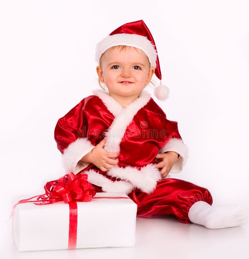 Cute Baby Dressed As Santa Claus Stock Photo - Image of elementary ...