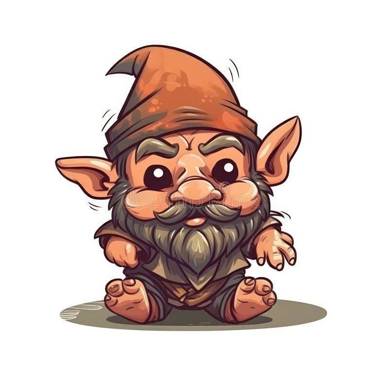 Cute Baby Dwarf on White Background Logo Digital Art. Generative AI ...