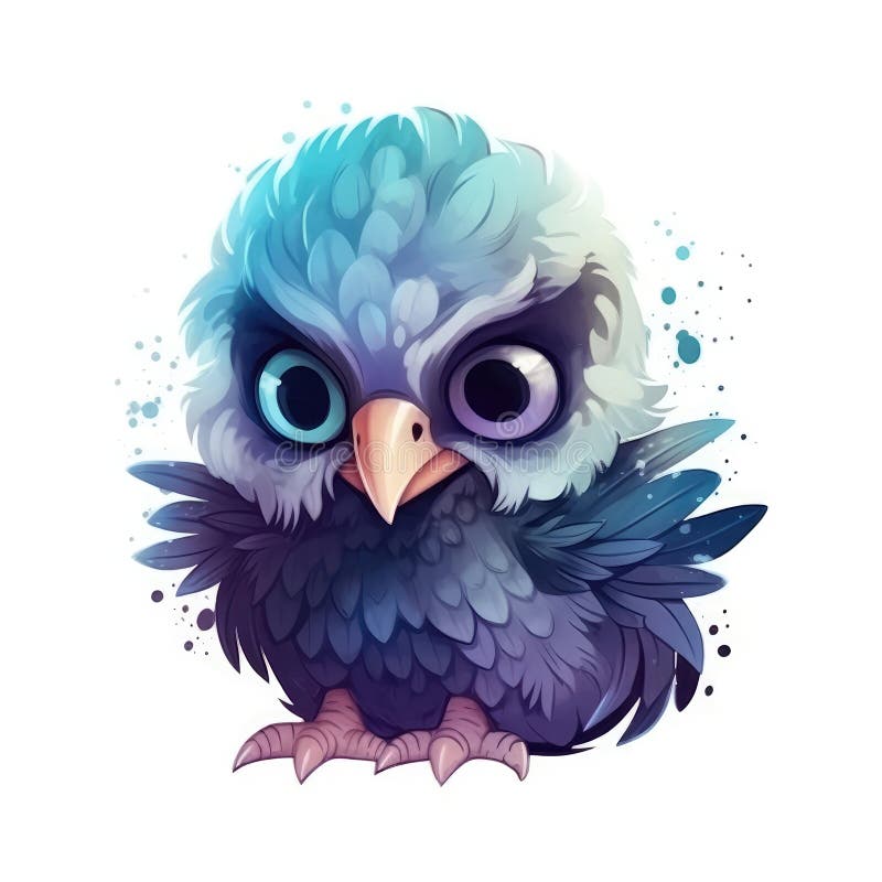 Cute Baby Eagle on White Background Logo Digital Art. Generative AI ...