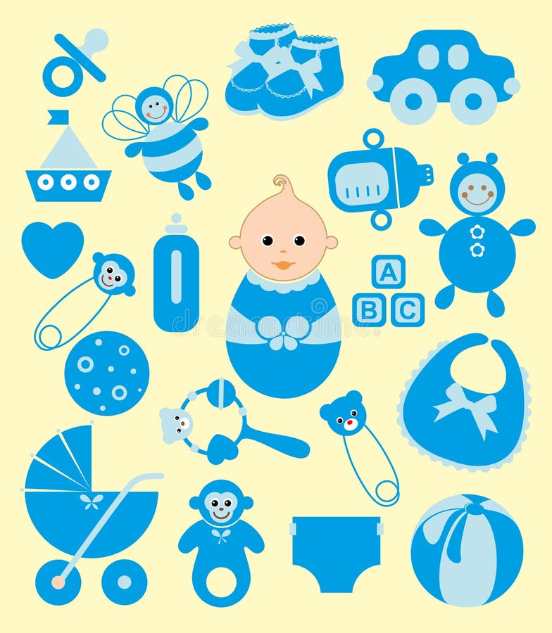 Cute baby elements. stock vector. Illustration of drawing - 29132977