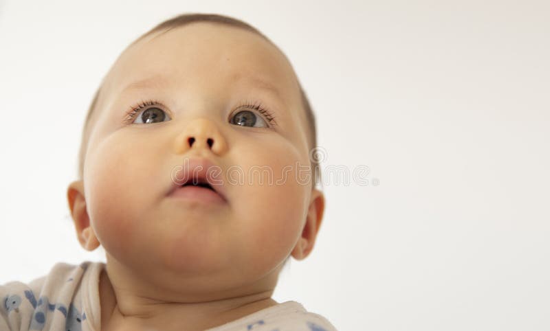 Cute baby face close-up stock image. Image of little - 179002211