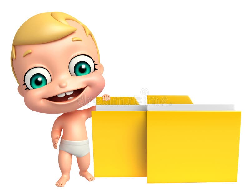 Baby with Folder stock illustration. Illustration of learning - 69988075