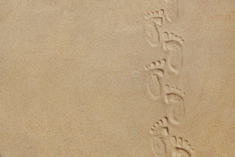 Cute Baby Footsteps on Sandy Beach with Space for Text or Design Stock ...