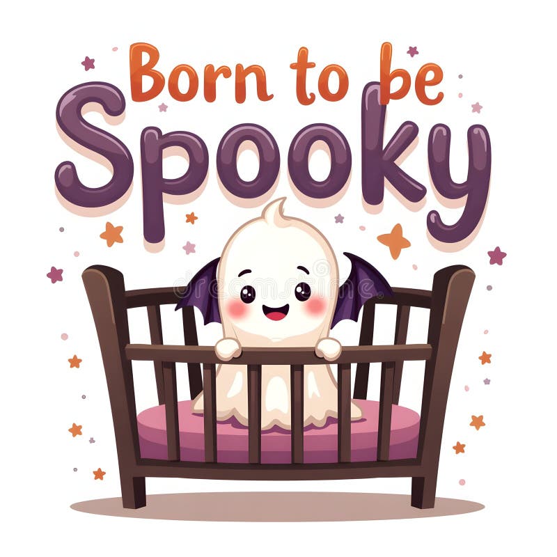 A Cute Baby Ghost or Vampire in a Crib with the Phrase Born To Be ...