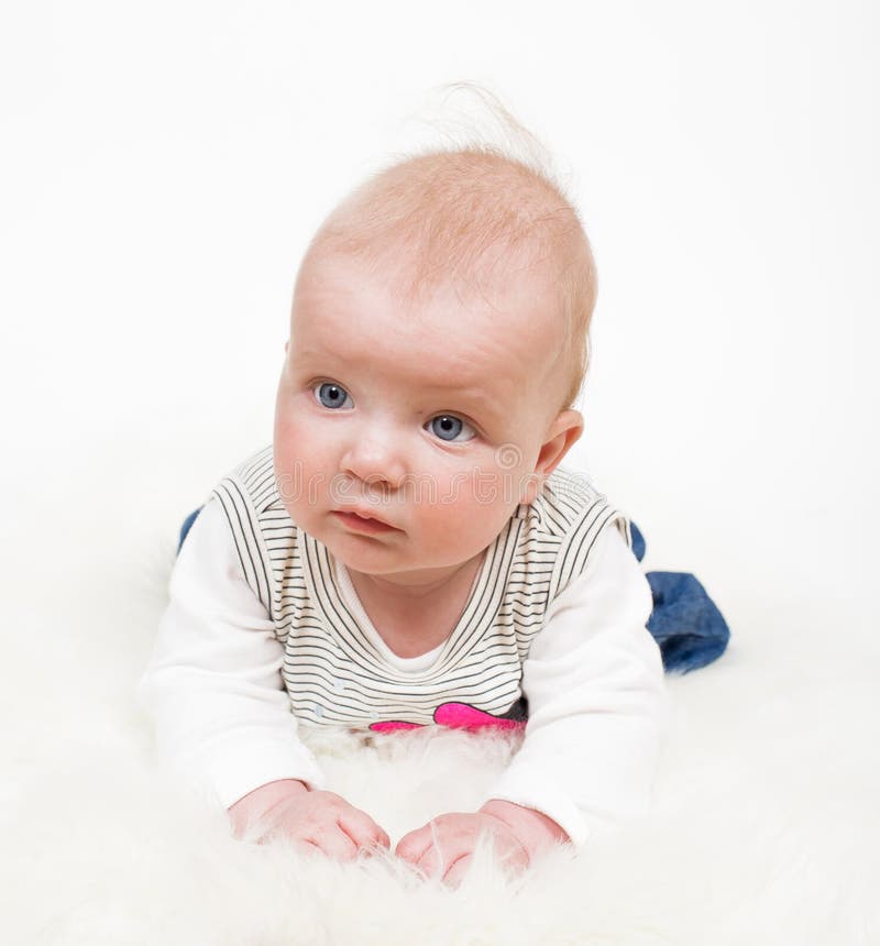 Cute baby girl isolated stock image. Image of beauty - 66722779