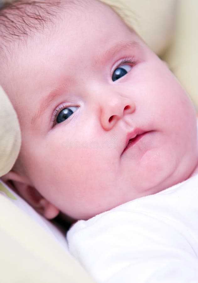 Baby girl stare stock photo. Image of infant, serious - 15874672