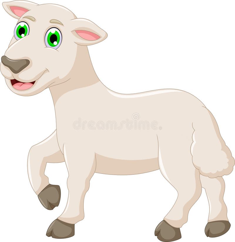 Cute Baby Goat Cartoon Posing Stock Illustration - Illustration of ...