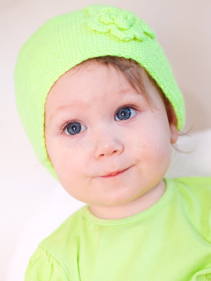 Cute baby in hat stock photo. Image of eyes, innocence - 17931948
