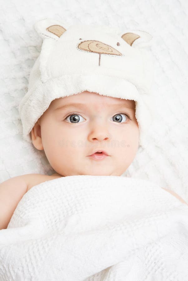 Cute Baby in a Hat Close-up Stock Image - Image of childhood, girl ...
