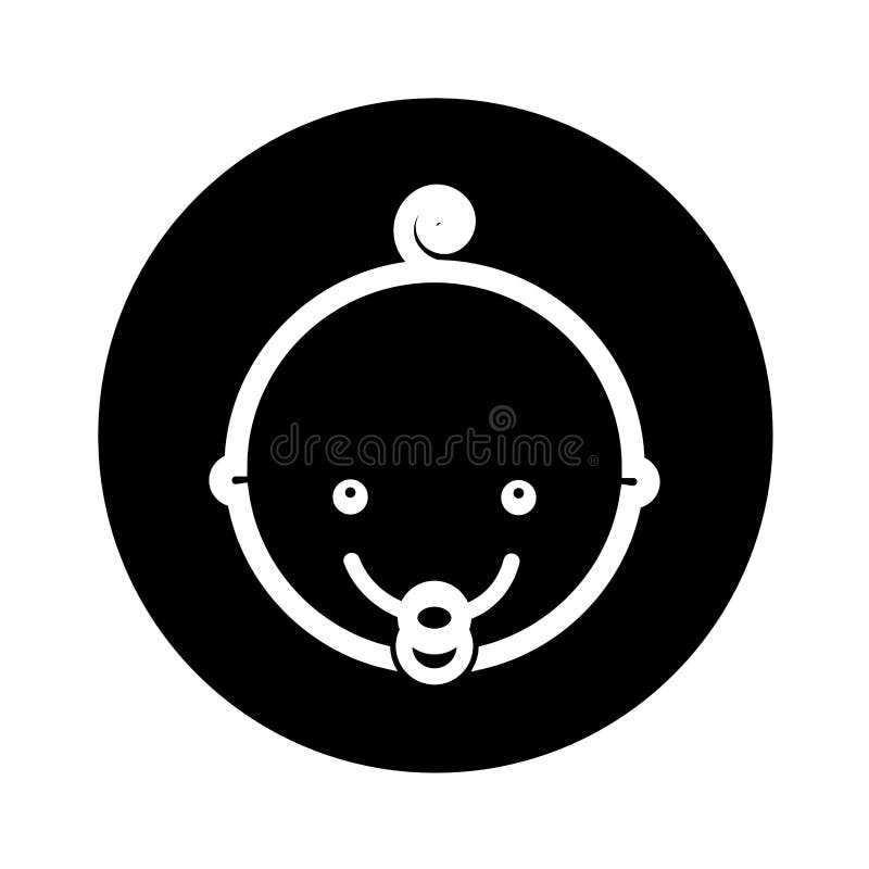 Cute baby head icon stock vector. Illustration of head - 90848155