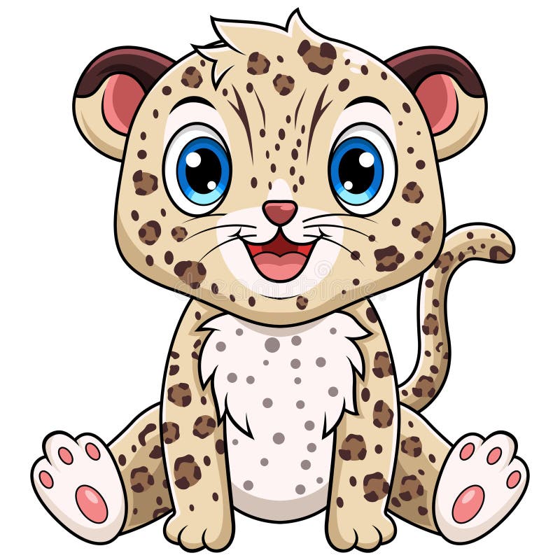 Cute Baby Leopard Cartoon Sitting Stock Vector - Illustration of baby ...