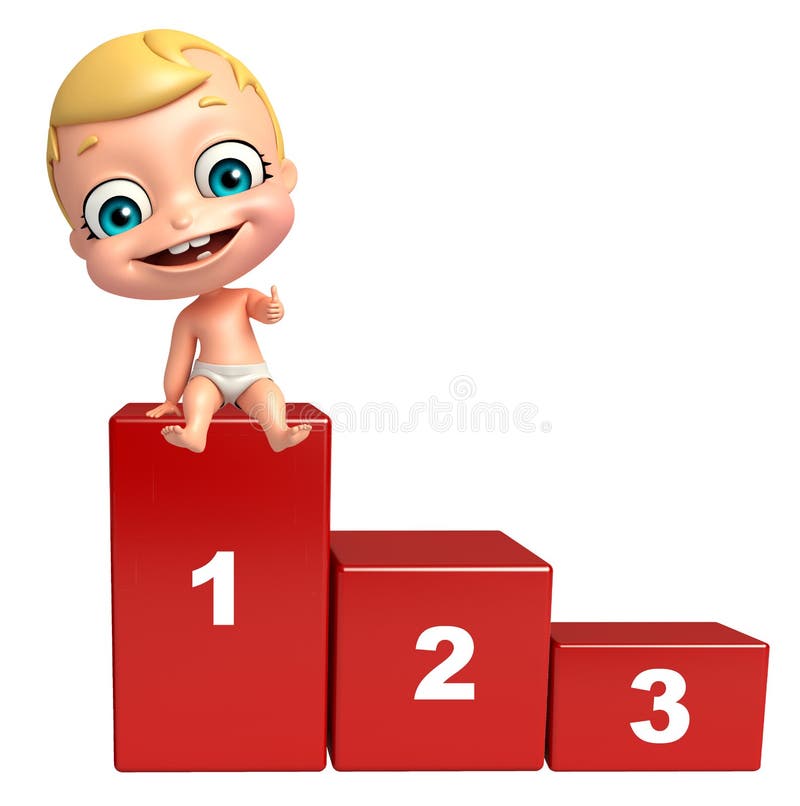 Kid boy with 123 level stock illustration. Illustration of student ...