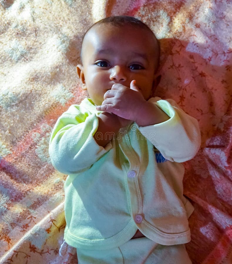 Cute Baby Look Surprisingly Stock Image - Image of head, portrait ...