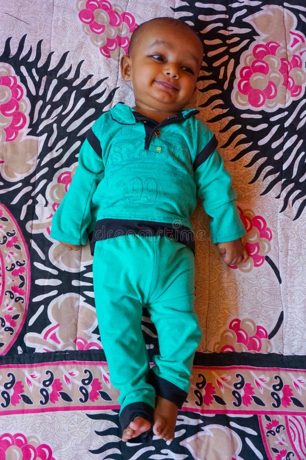 Cute Baby Look Surprisingly Stock Image - Image of blue, clothing ...