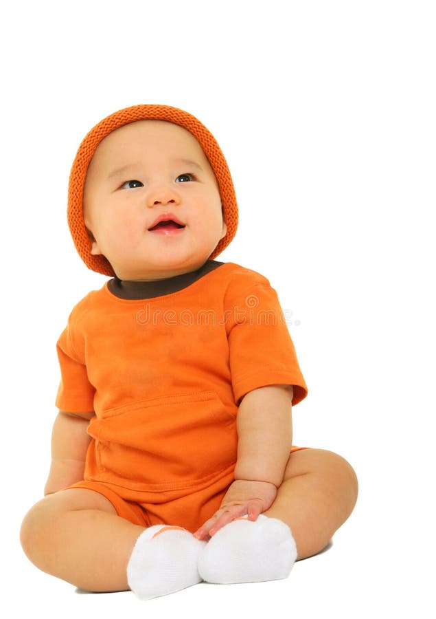 Cute Baby Looking Up stock photo. Image of child, childhood - 7513562