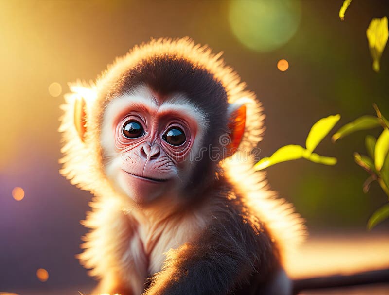 Cute Monkey Holding a Blankboard. Ai Generative Stock Illustration ...