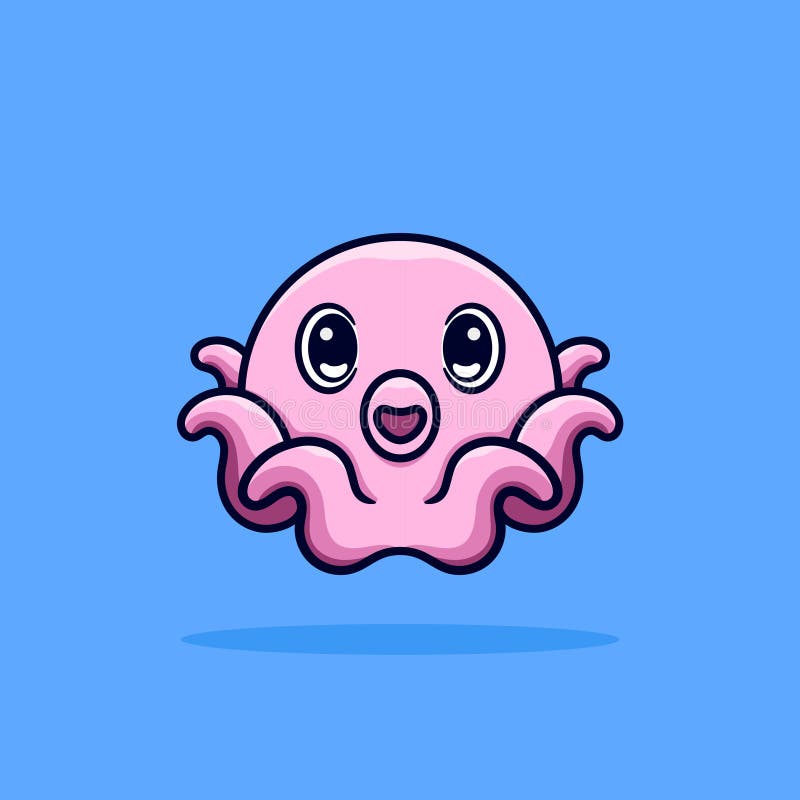 Cute baby octopus cartoon stock vector. Illustration of icon - 252558707