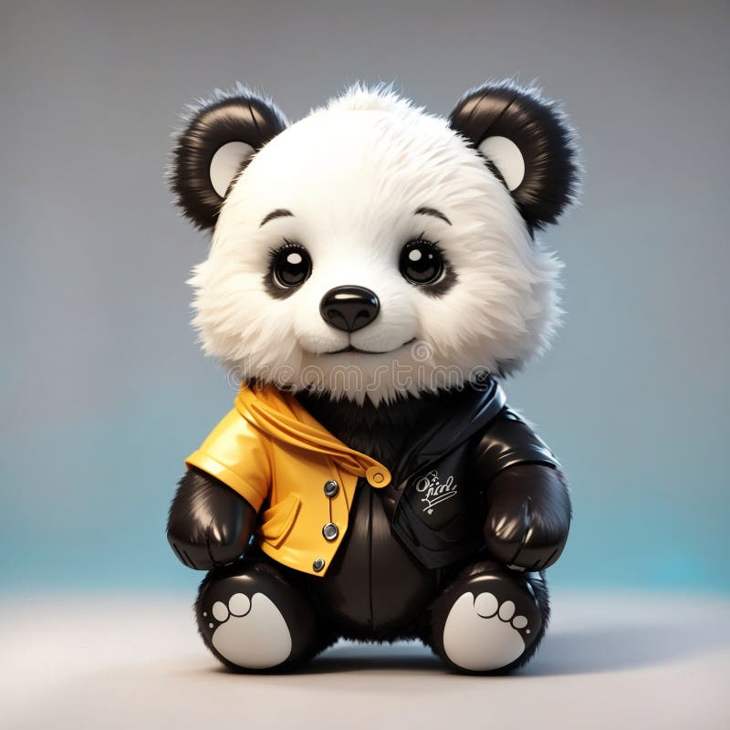Cute baby panda, 3d image stock illustration. Illustration of panda ...