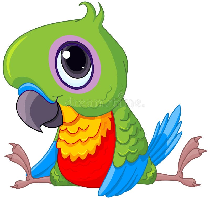 Cute Baby Parrot stock vector. Illustration of wild, parrot - 88423166
