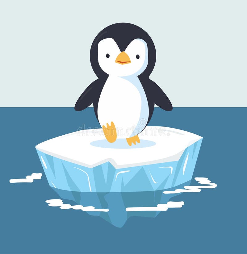 Lonely Penguin in the Snow stock illustration. Illustration of snow ...