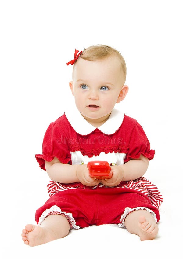 Cute baby with phone stock image. Image of life, isolated - 15844403