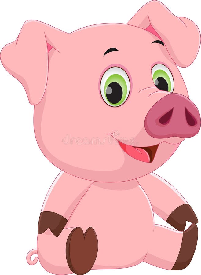 Cute baby pig cartoon stock vector. Illustration of cute - 72418969