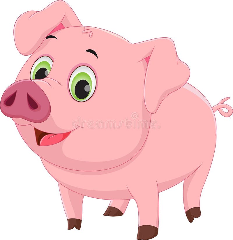 Cute baby pig cartoon stock vector. Illustration of pink - 72418091