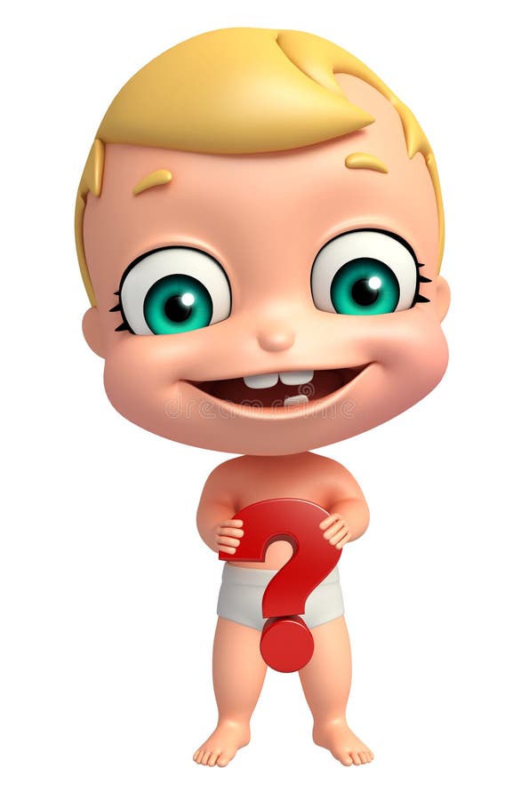 Cute Baby with with Question Mark Sign Stock Illustration ...