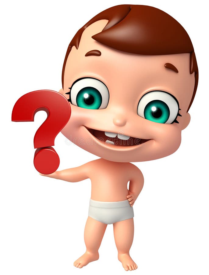 Cute Baby with with Question Mark Sign Stock Illustration ...