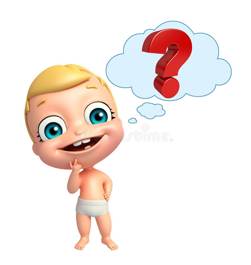 Cute Baby with Question Mark Sign Stock Illustration - Illustration of ...