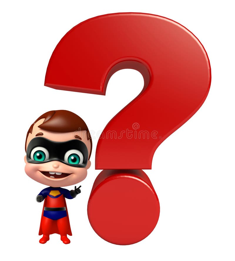 Cute Baby with Question Mark Sign Stock Illustration - Illustration of ...