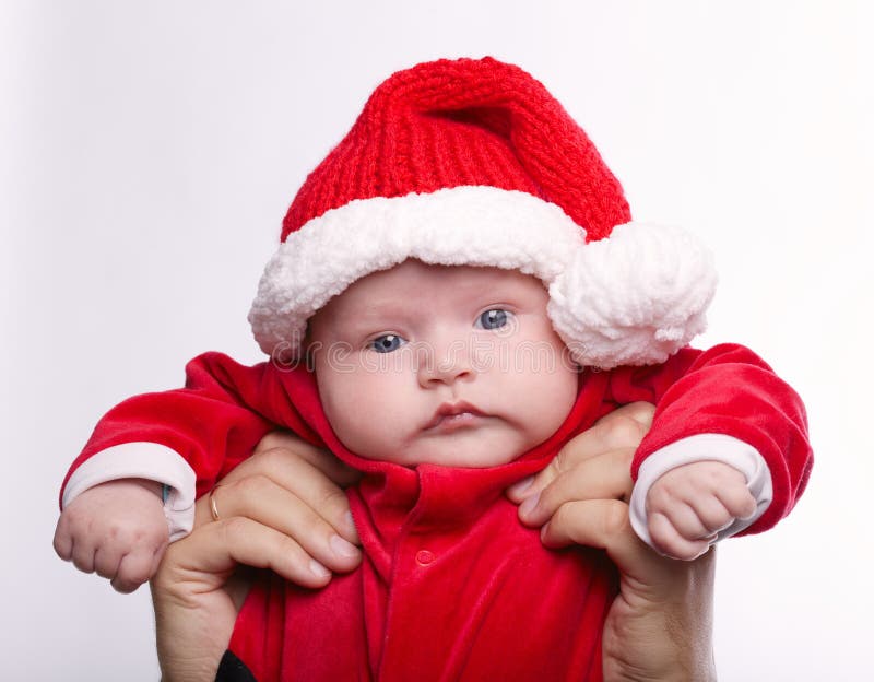 Cute Baby with Santa Costume Stock Photo - Image of claus, small: 79314096