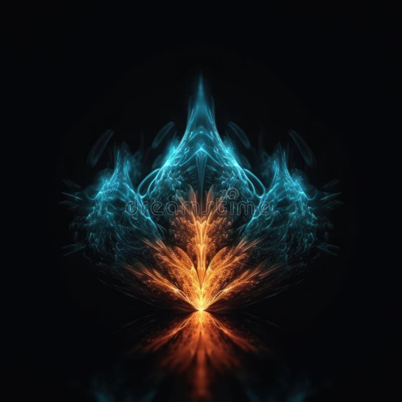 Cute Baby Specter Shape in Fire on Black Background. Generative AI ...