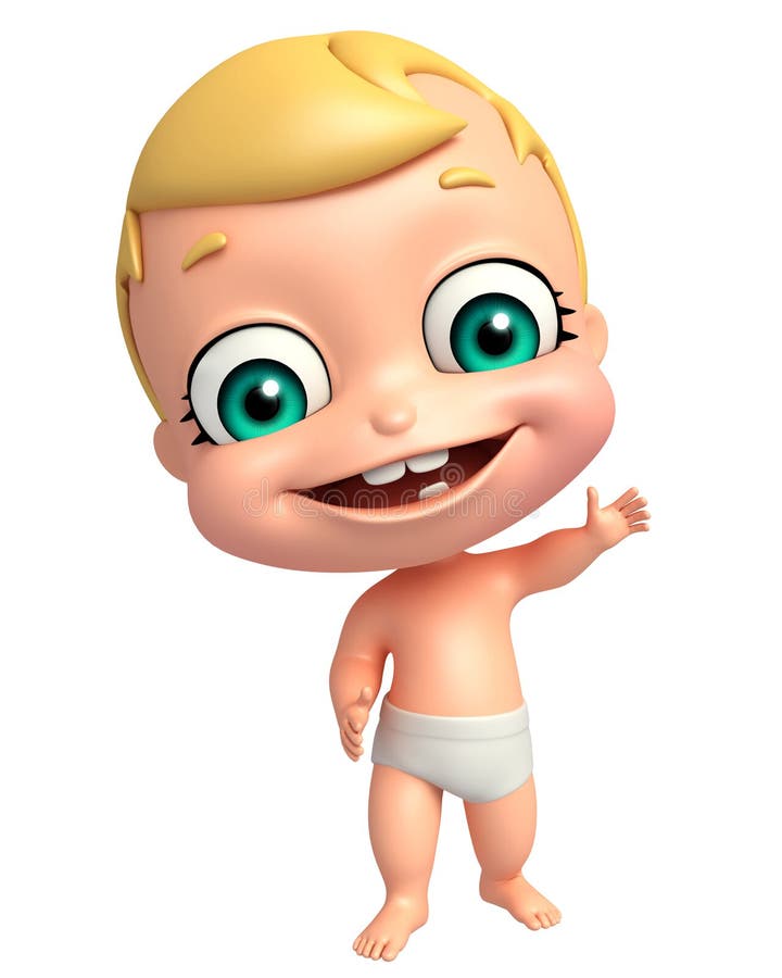 Baby Boy Standing Smiling on White Background Stock Vector ...